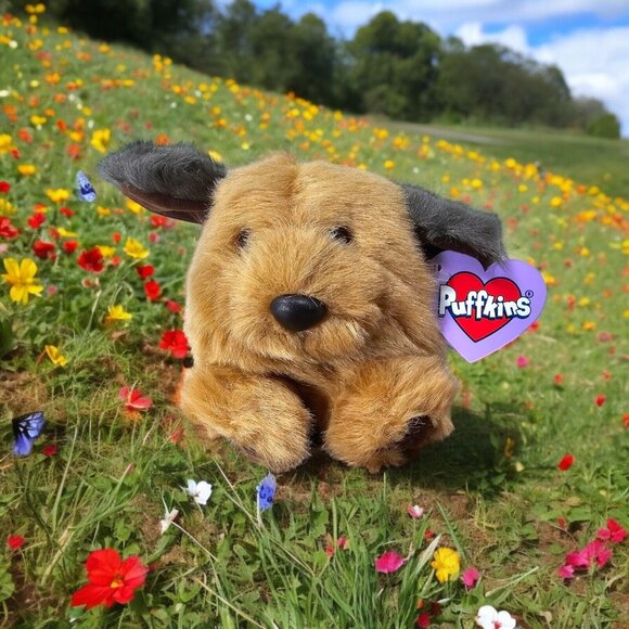 SWIBCO | Toys | Puffkins Plush With Tag Vtg 9s Fetch Brown Dog Stuffed ...